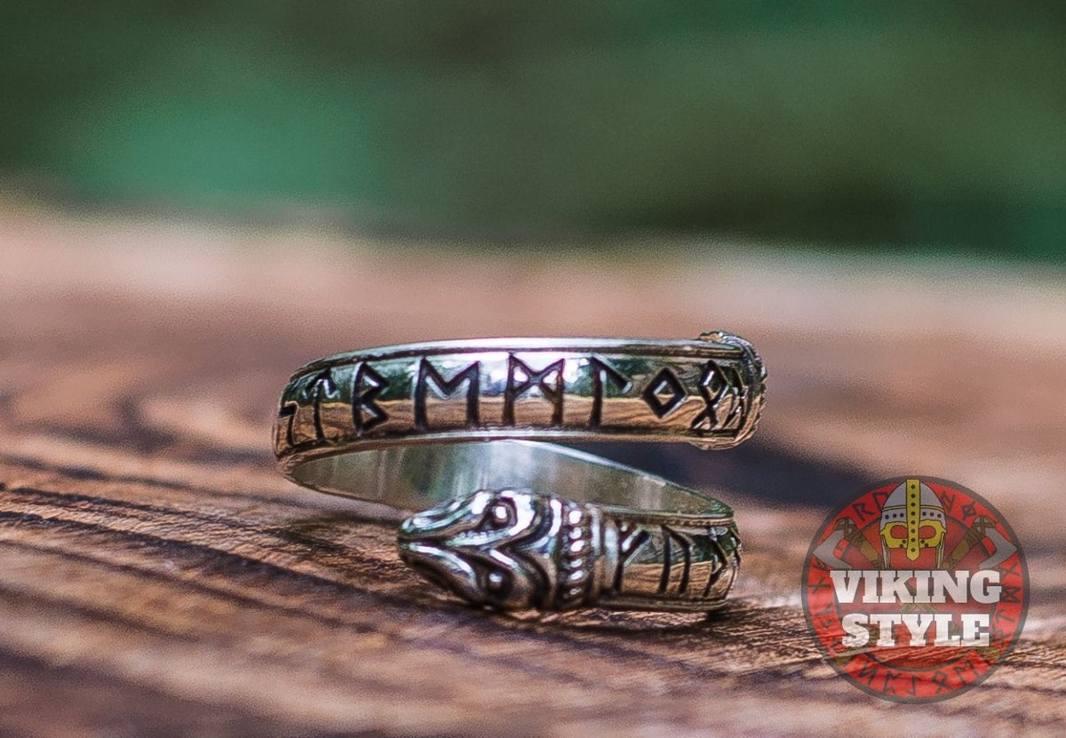 Adjustable Rune Ring - 925 Silver — VikingStyle