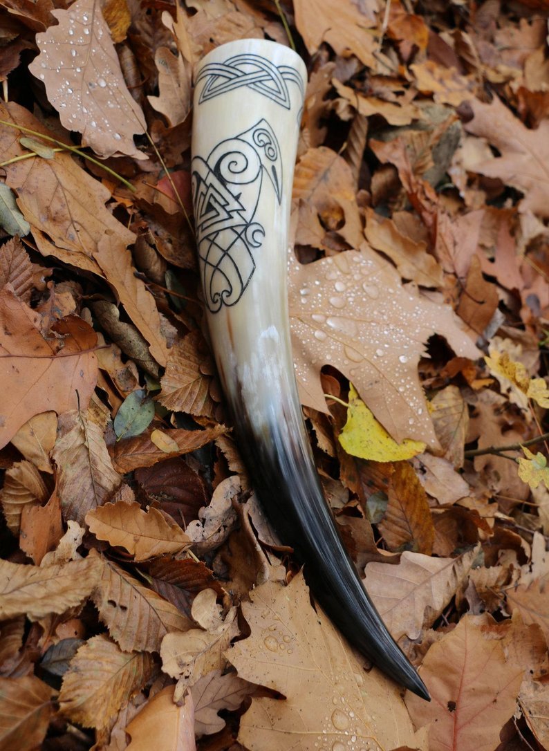 Huginn & Muninn Drinking Horn — VikingStyle